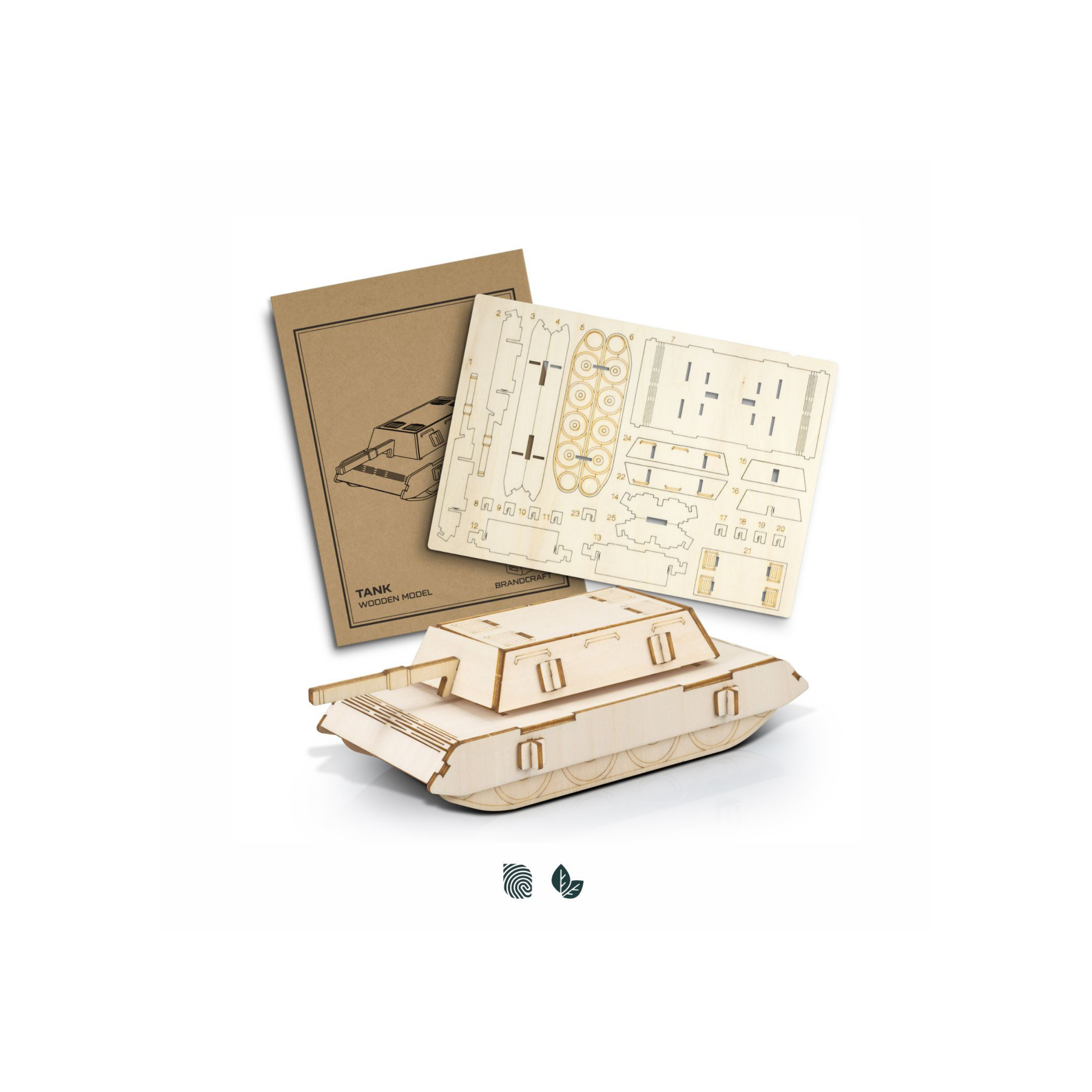 BRANDCRAFT Tank Wooden Model – Interactive Craft Kit – GiftingnCo
